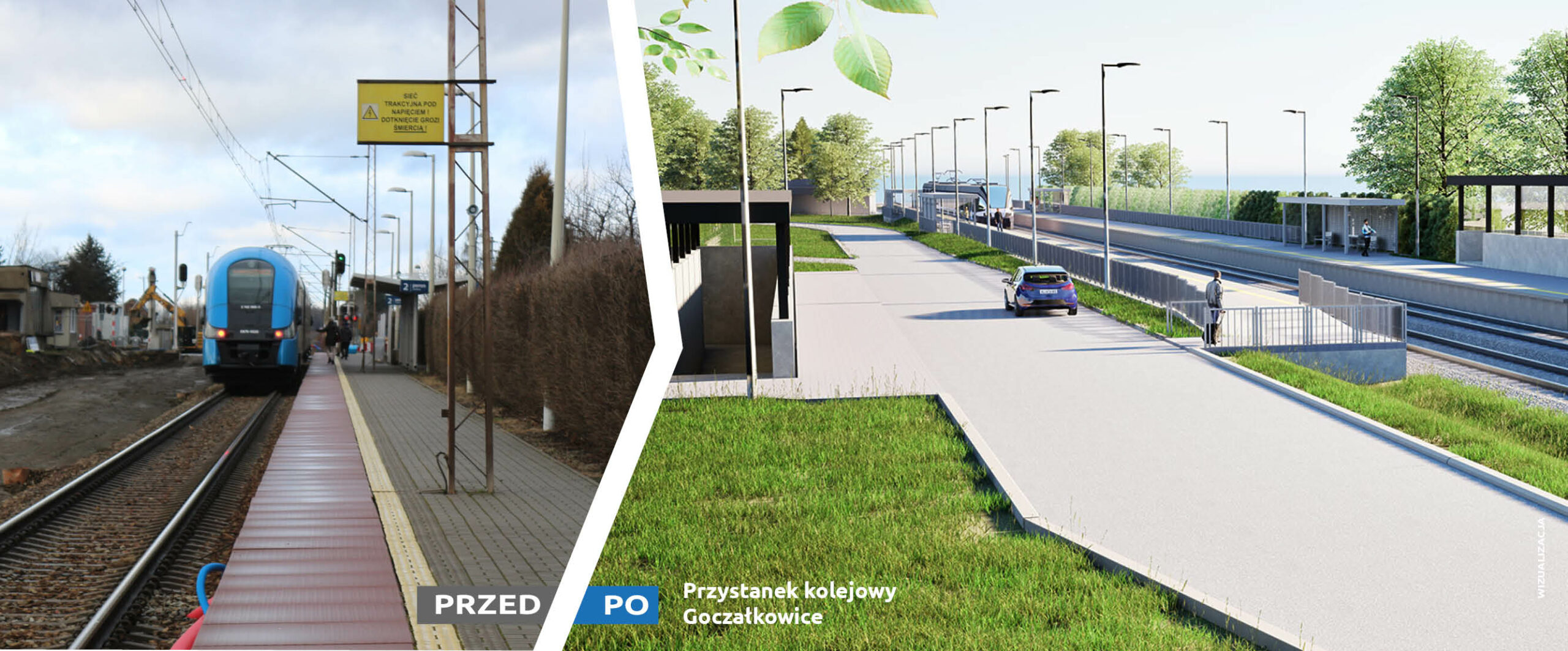 Przebudowa przystanku kolejowego Goczałkowice - Śląskie na nowych torach